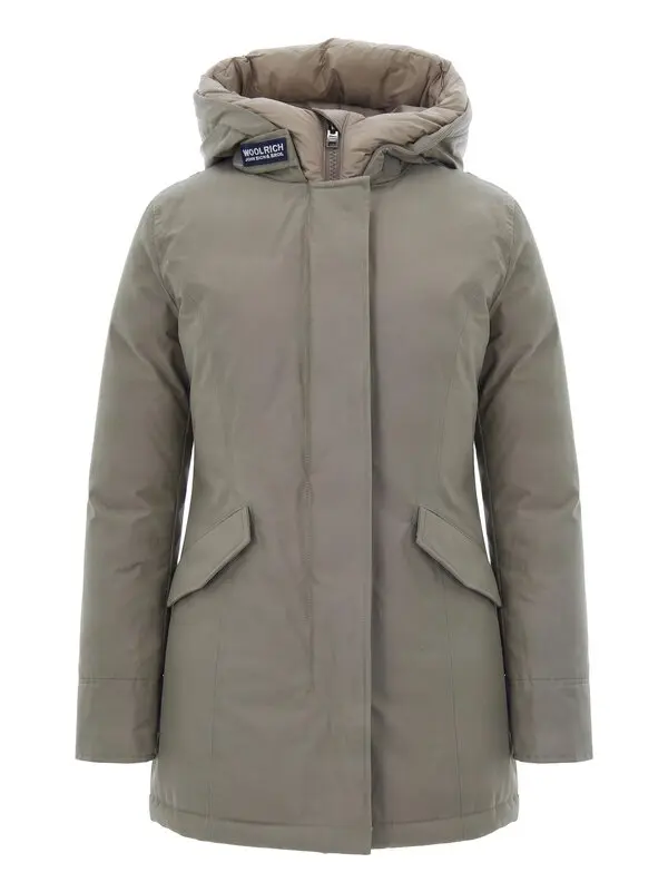 Woolrich Hooded Down Parka Coat - Cornstalk Two Tone