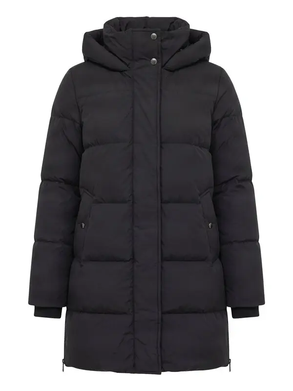 Woolrich Hooded Long Puffer Coat - Black