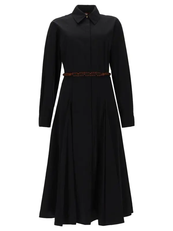 Max Mara Cotton Poplin Chemisier Gown - Black