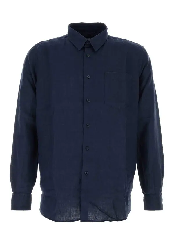 Vilebrequin 100% Linen Camp Shirt - Blue