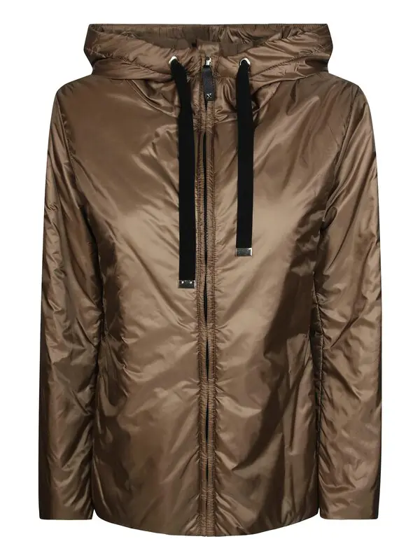 CUBE MAX MARA Padded Jacket With Hood - Marrone