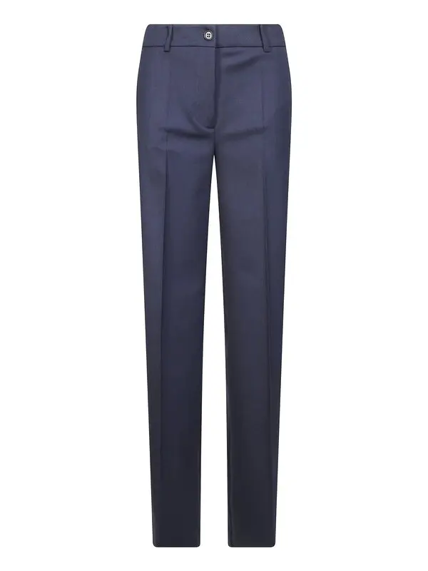 PAROSH Stretch Wool-blend Tailored Pants - Blu
