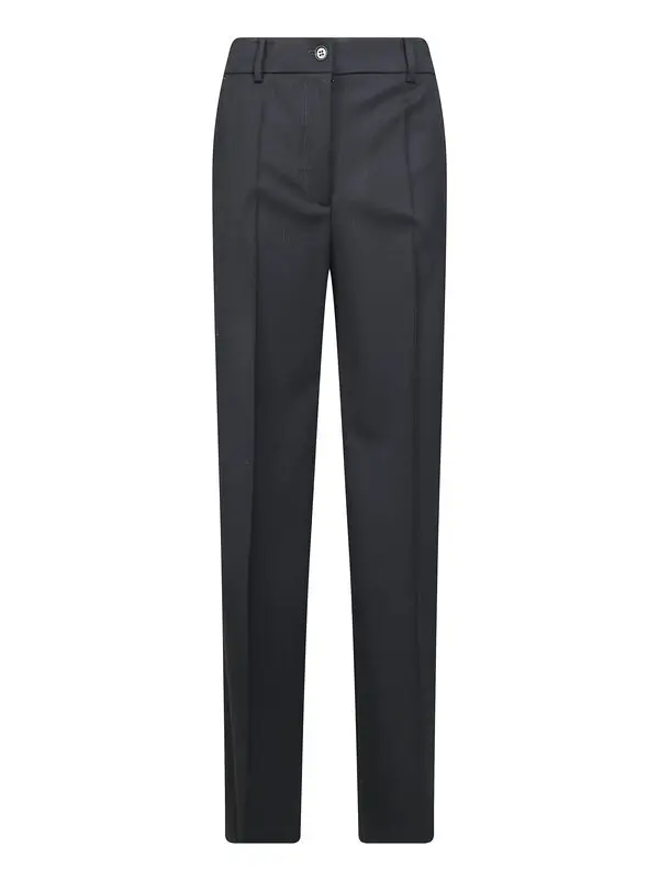 PAROSH Stretch Wool-blend Tailored Pants - Nero