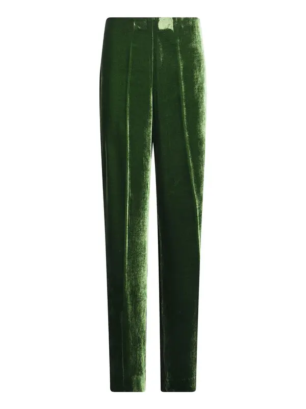 PAROSH Velvet Viscose Silk Pants - Verde
