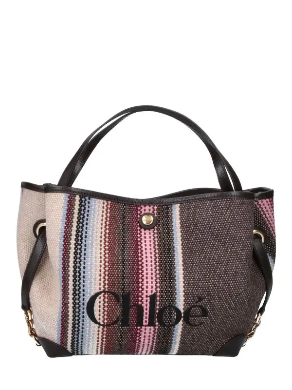 Chloé Logo-embroidered Canvas Tote Bag - Brown