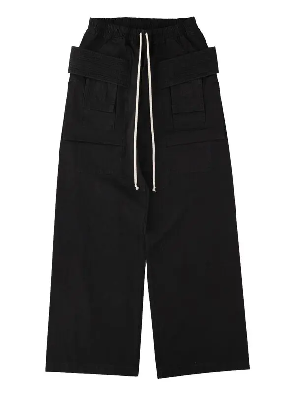 Rick Owens Wide Leg Cargo Trousers - Black