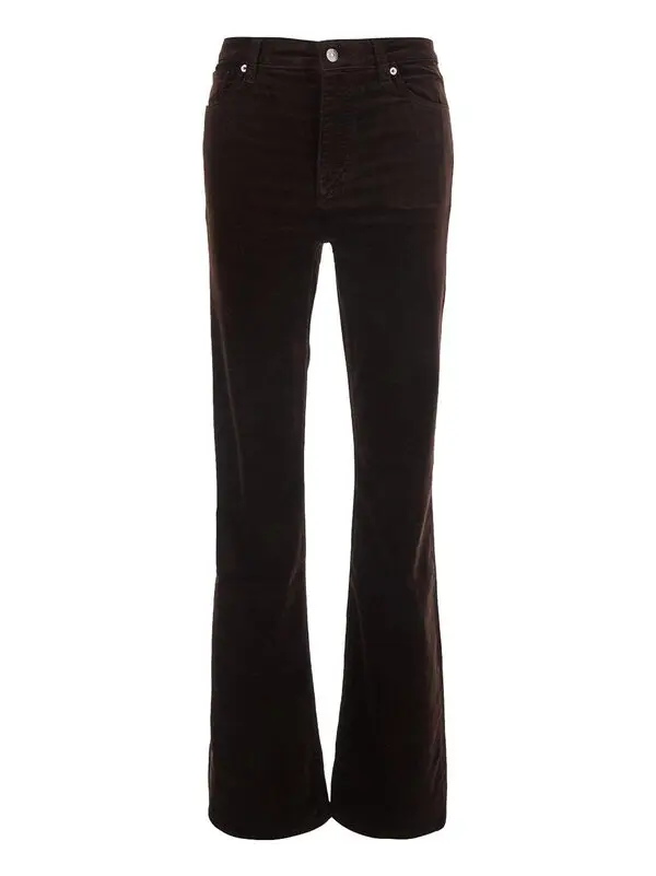 FRAME Regular-fit Corduroy-style Trousers With Zip And Button Closure - Brown