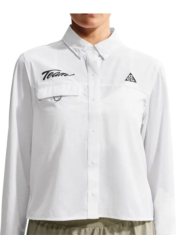 Nike Aireez Button-up Graphic Trail Shirt - Summit White/black