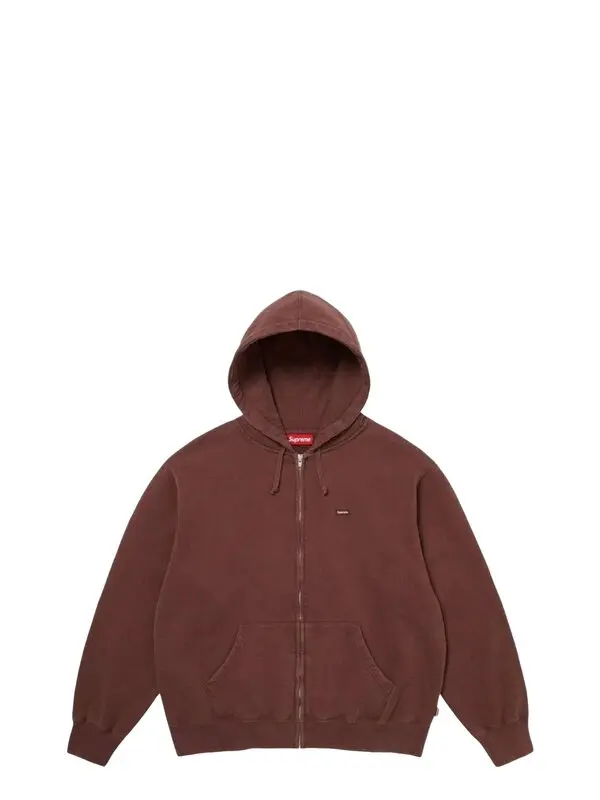 Supreme Small Box Zip Up Hooded Sweatshirt - Brown