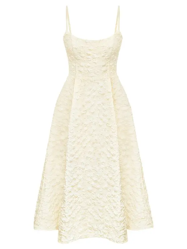POST MERIDIEM Lemon Jacquard Bustier Corset Dress - Yellow