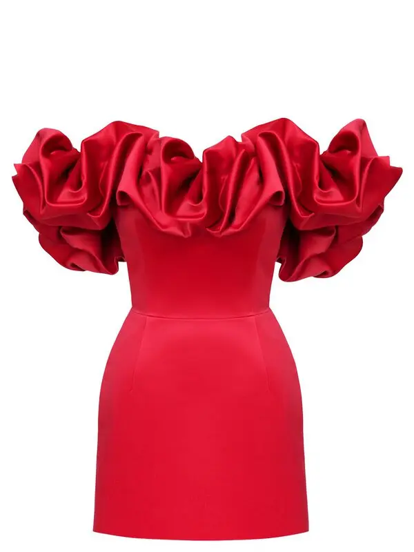 POST MERIDIEM Meringue Mini Dress - Red