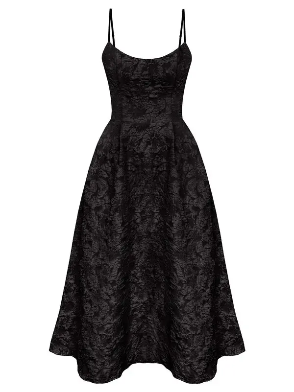 POST MERIDIEM Jacquard Corset Bustier Dress - Black