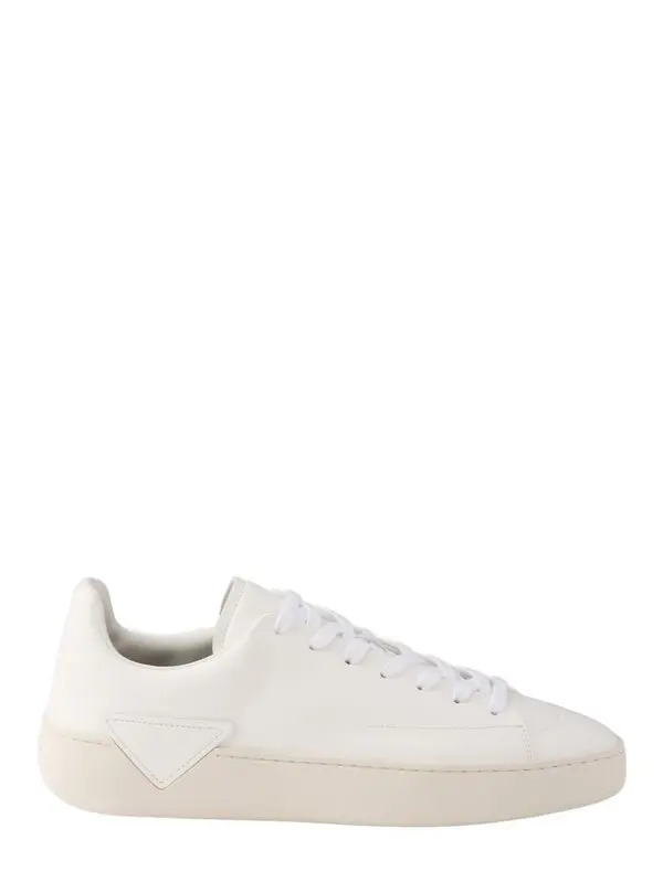 Prada Leather Lace Up Sneakers - White
