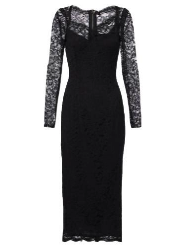 Dolce & Gabbana Lace Midi Dress - Black
