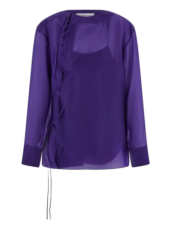 FERRAGAMO Organza Blouse - Violet