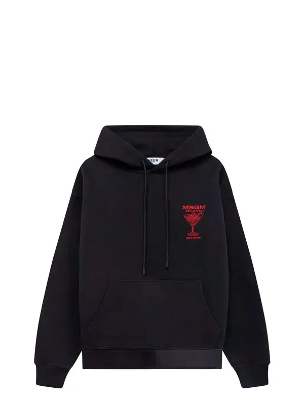 MSGM Logo-print Drawstring Hoodie - Black