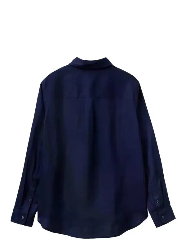 BENETTON Button-down Long-sleeve Shirt - Blue