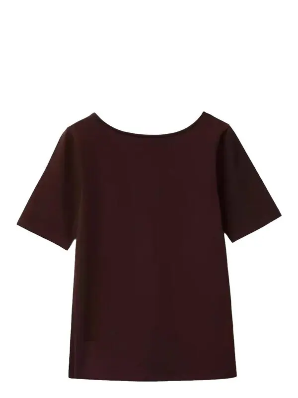 BENETTON Scoop Neck Short Sleeve T-shirt - Brown