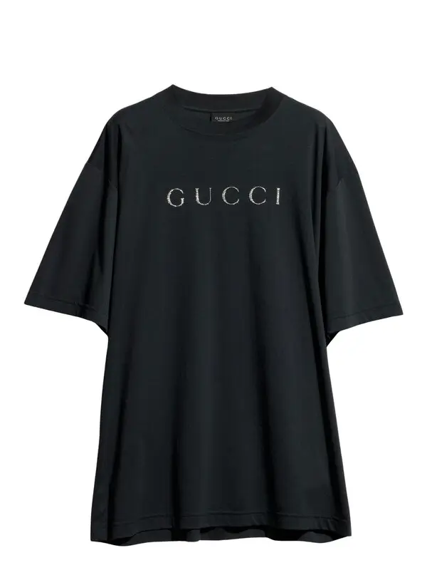Gucci Cotton Jersey T-shirt With Glitter Print - Multi