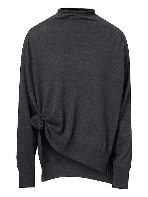 Magda Butrym Wool Jumper With Floral Detail - Grey