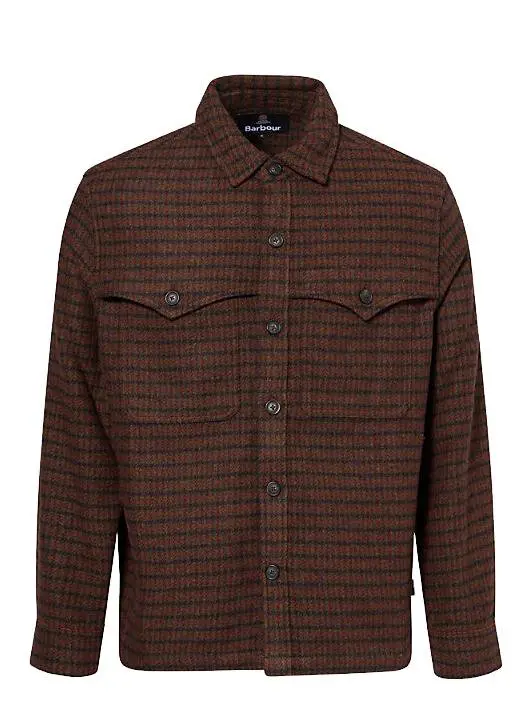 Barbour Hatfield Checked Wool-blend Overshirt - Chesnut