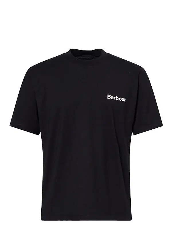 Barbour Bowery Logo-print Cotton T-shirt - Black