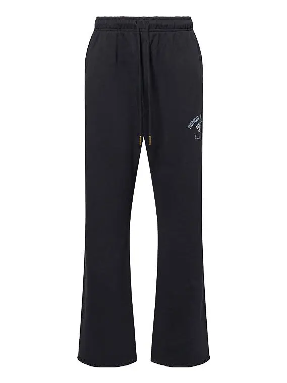 HONOR THE GIFT Honor History Straight-leg Cotton-jersey Jogging Bottoms - Black