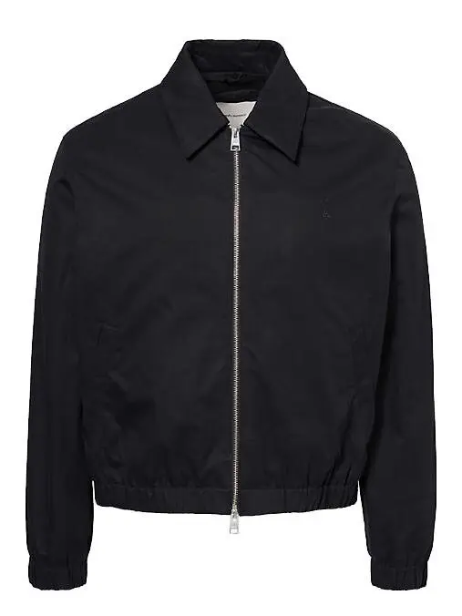 AMI Paris De Cœur Zip-up Cotton Jacket - Noir