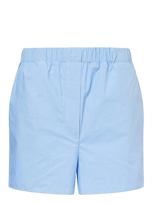 THE FRANKIE SHOP Lui Embroidered Cotton Shorts - Blue