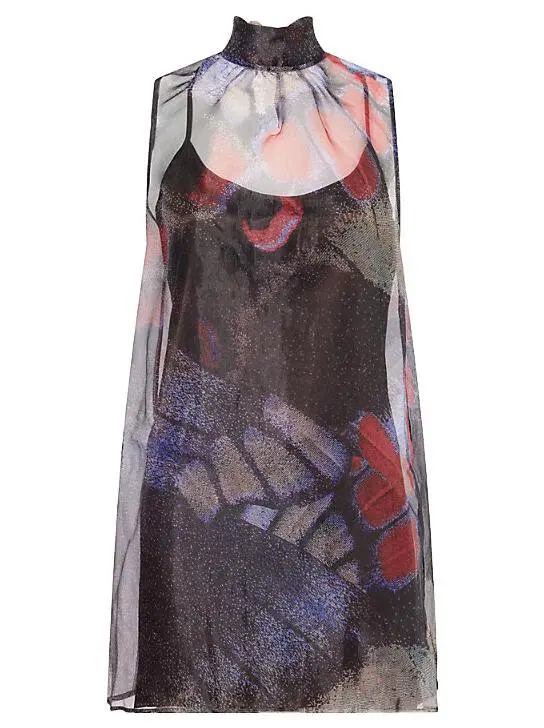 Staud Albee Organza Mini Dress - Butterfly Fuchsia