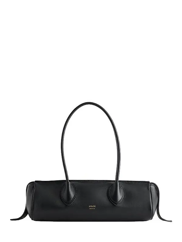 Khaite Donna Logo Leather Shoulder Bag - Black