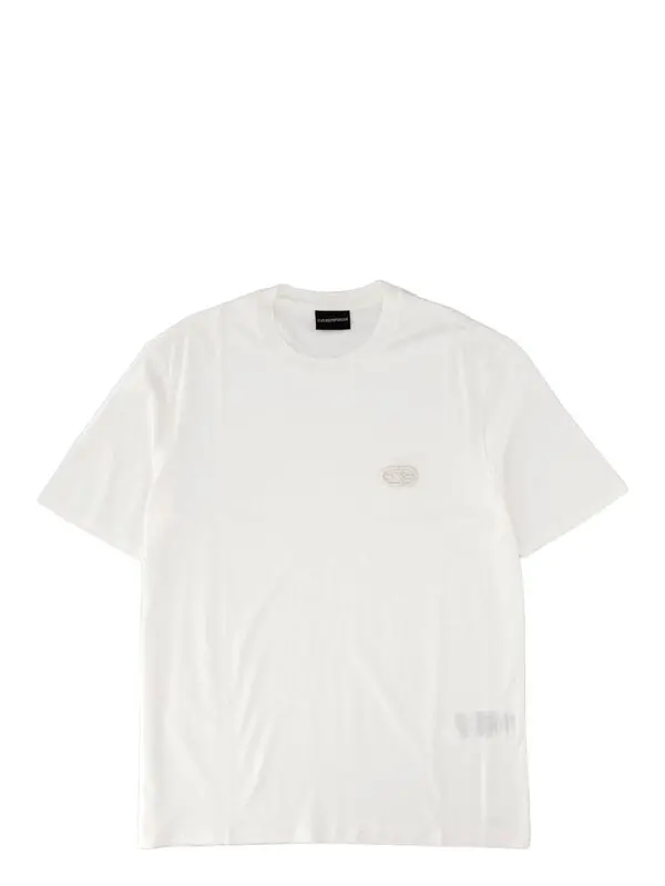 Emporio Armani Embroidered Logo Crewneck T-shirt - White