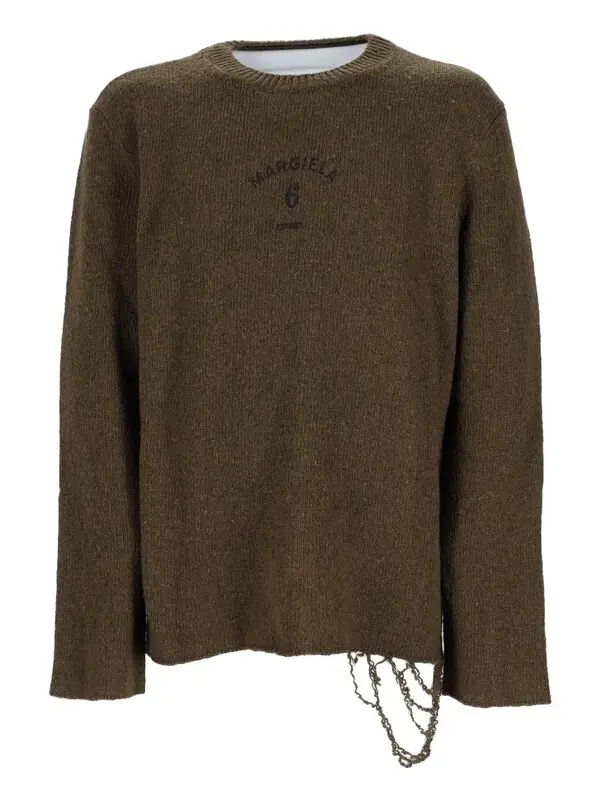 MAISON MARGIELA Logo Knit Sweater - Brown