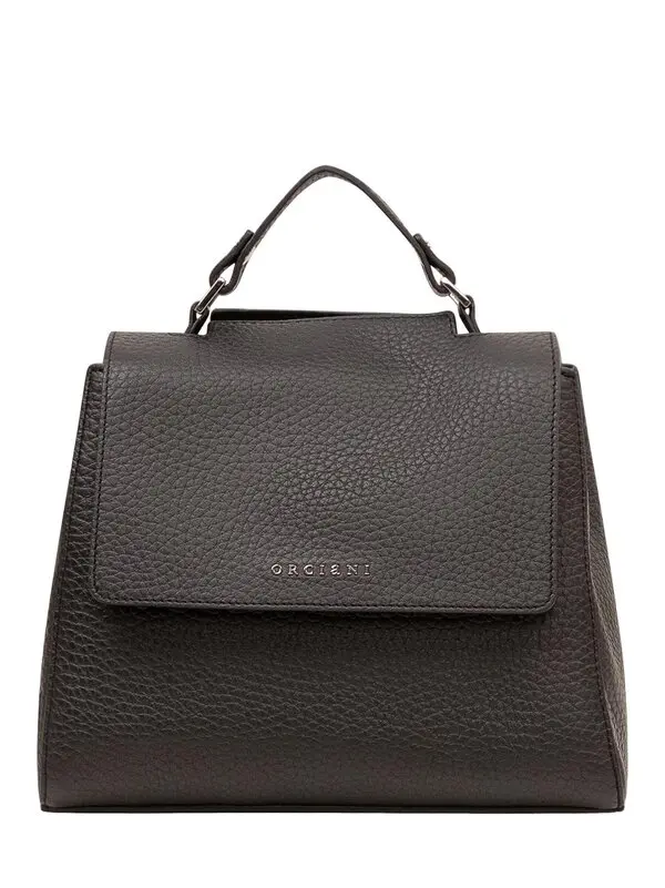 Orciani Mini Soft Shopper Bag With Artistic Design - Nero