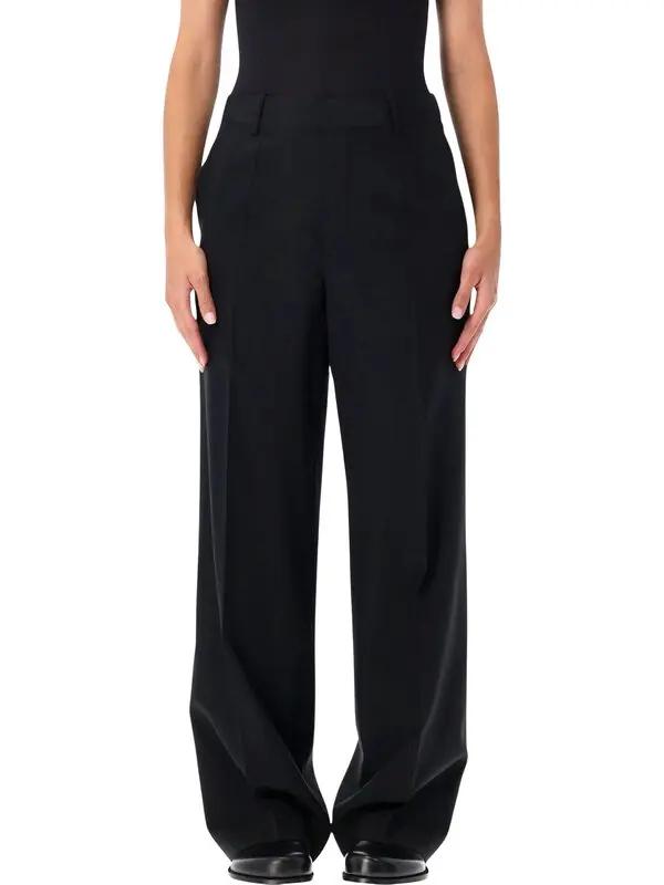 JW Anderson High-waisted Wide-leg Wool Trousers - Nero