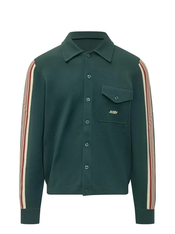 AUTRY Knit Jacket With Striped Sleeves - Timber