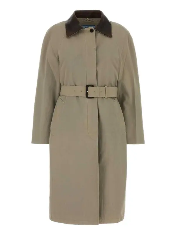Prada Tailored Cotton Overcoat - Grey