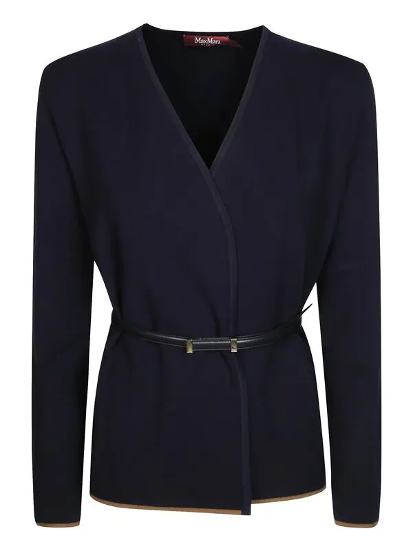 Max Mara Milan-knit Belted Cardigan - Blu