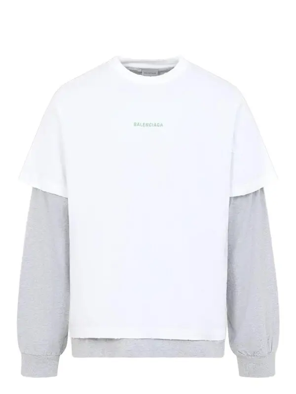Balenciaga Balancing Two-tone Cotton Oversize T-shirt - Multicolor