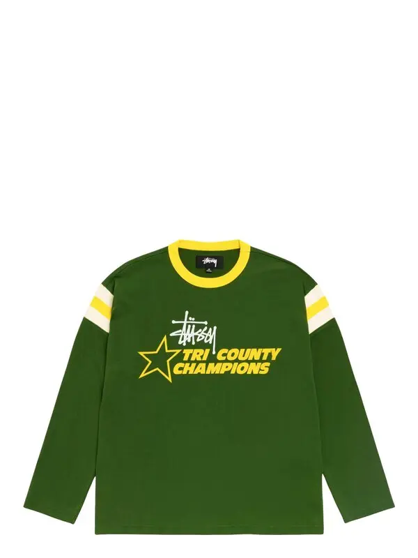 StÜssy Long Sleeve Ringer Tee - Green