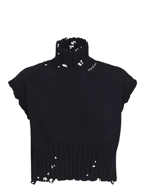 Marni Dishevelled Turtleneck Sweater - Black