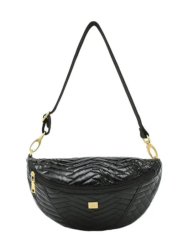 THINK ROYLN Little Runway Quilted Crossbody Bag - Black