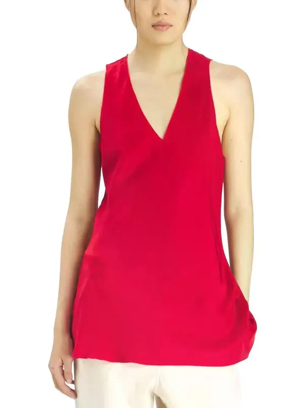 Barena Venezia V-neck Silk Top - Red