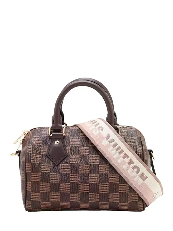 LOUIS VUITTON Damier Ebene Speedy Bandouliere 20 Satchel - Brown