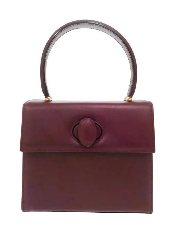 Cartier 20th Century Leather Handbag With Turn Lock - Red