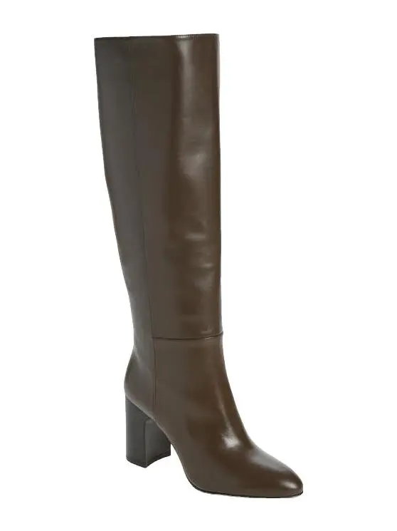 STUART WEITZMAN Knee-high Block Heel Boots - Walnut Leather
