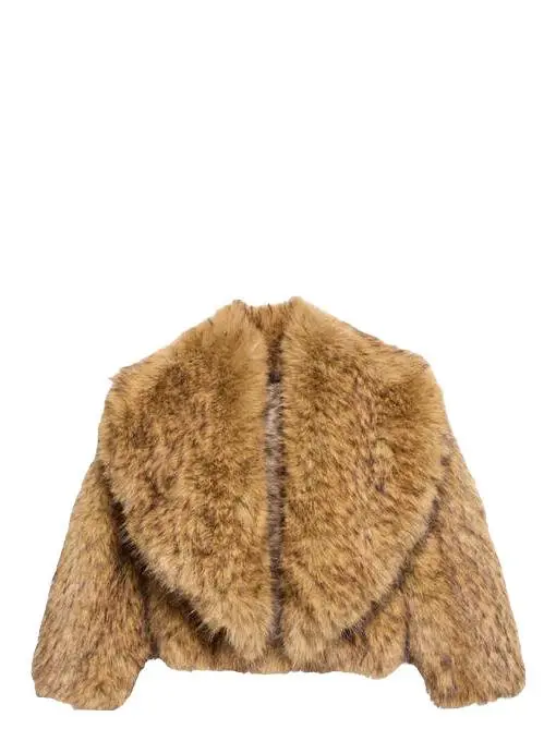 KIM SHUI Georgia Moon Faux Fur Jacket - Beige