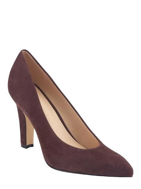 Marc Fisher Mllianne Pointed Toe Block Heel Pumps - Dark Red