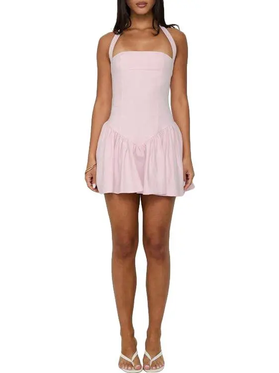 Princess Polly Esatora Halter Flare Mini Dress - Pink