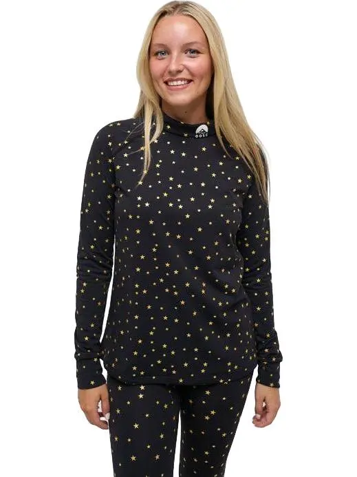 OOSC Baselayer Top Shining Star Print - Black